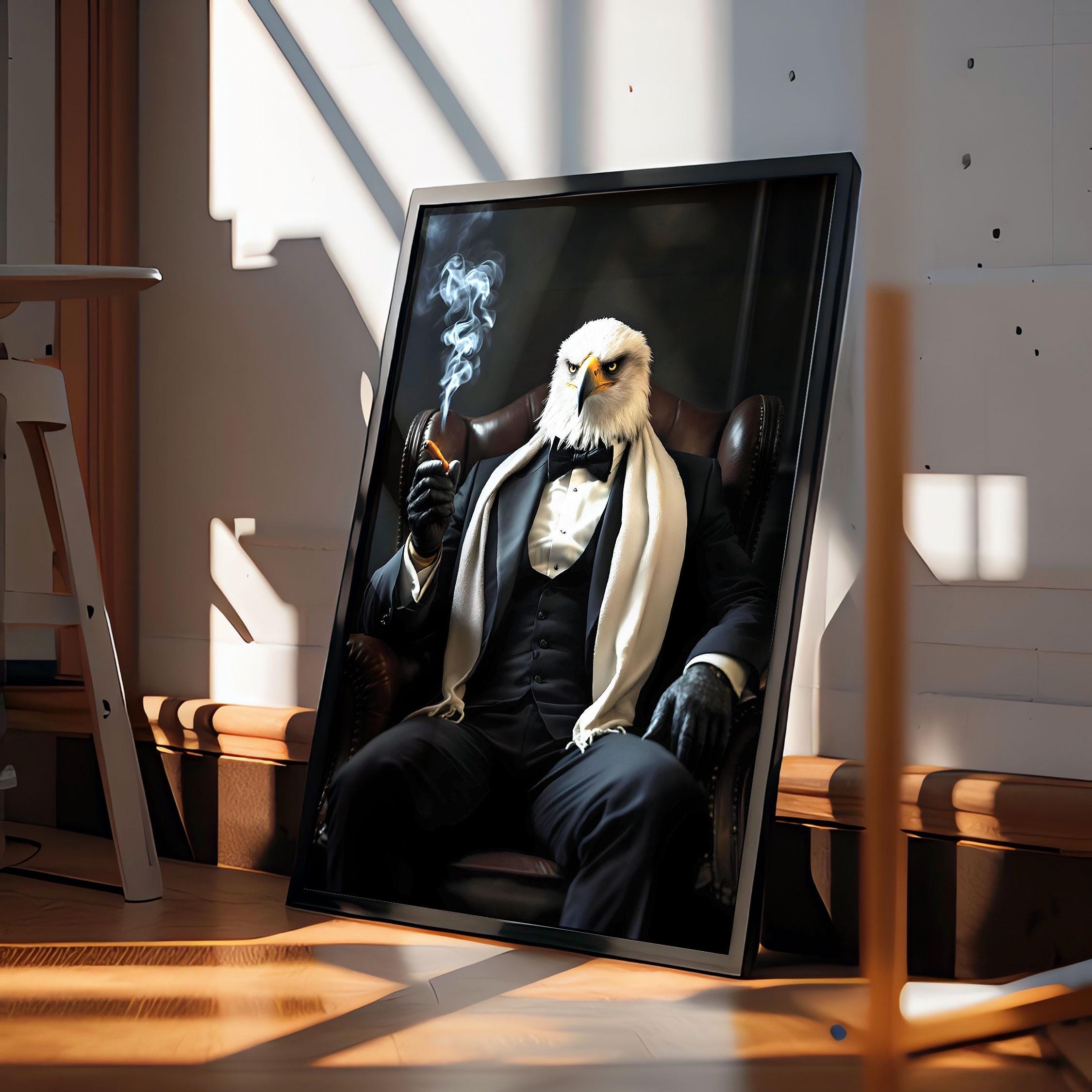 Bald Eagle Poster - Mafia Boss Animal Portrait | Gangster Wall Art ...