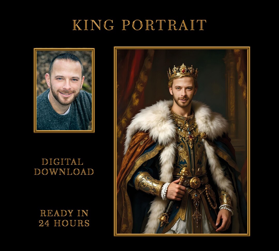 Customize King Portrait | Custom King Portrait From Photo |historical ...