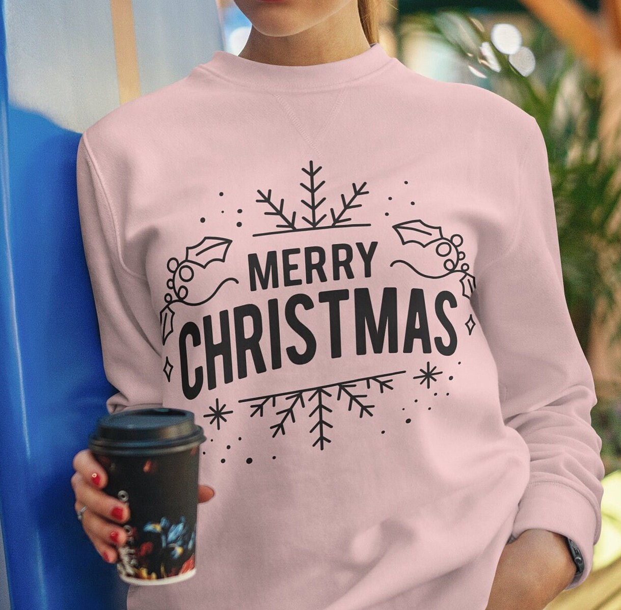 Merry Christmas Svg, Silhouette Svg, Sweatshirt Svg, Christmas Card Svg ...