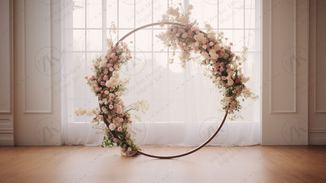 Wedding Arch Backdrop, Floral Bridal Backdrops, Ceremonial Background ...