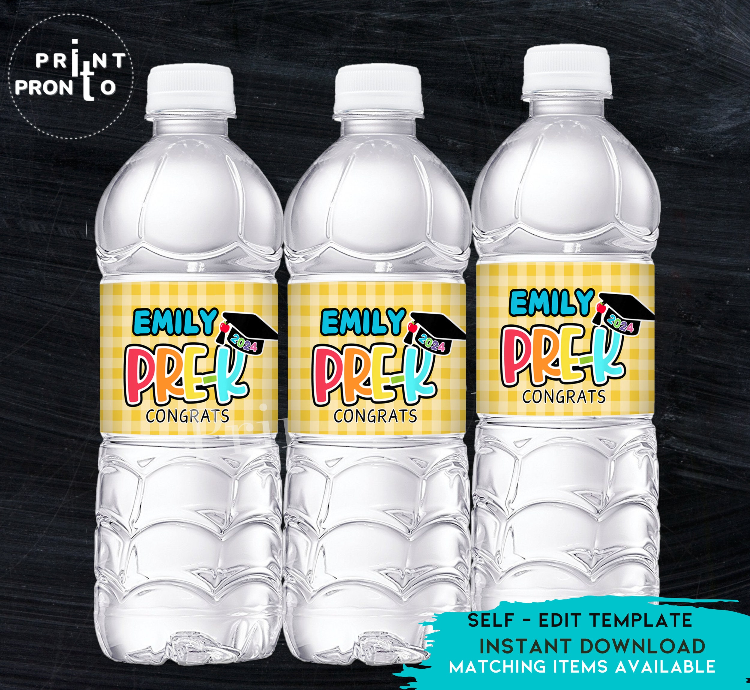 Pre-kindergarten Graduation Water Labels, Graduation Favors ...