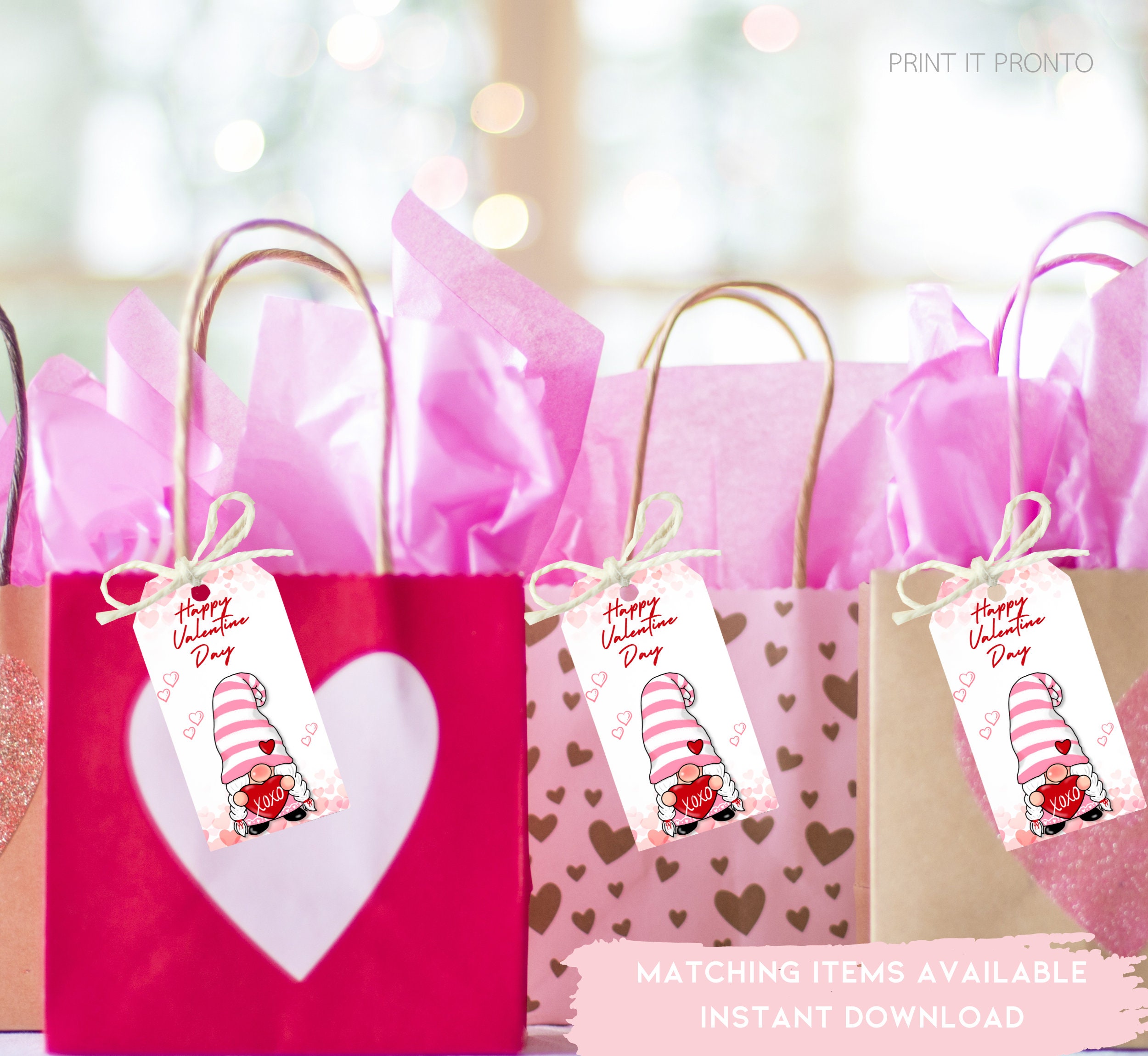 Editable Happy Valentine's Day Gift Tag Favor, Personalized Valentine ...