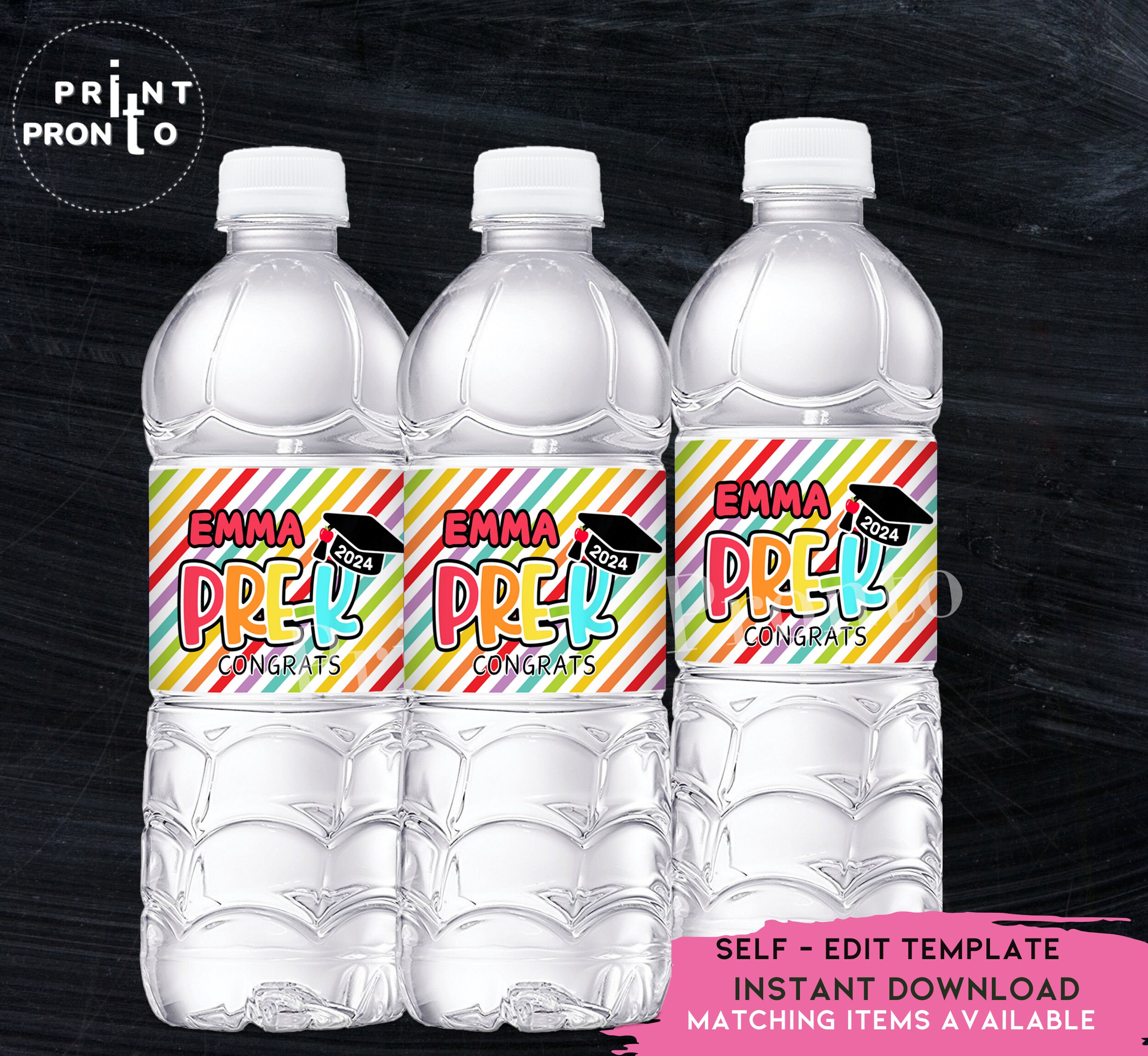 Pre-kindergarten Graduation Water Labels, Graduation Favors ...