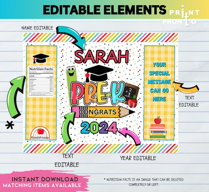 Pre-kindergarten Graduation Chip Bags, Graduation Favors, Kindergarten ...