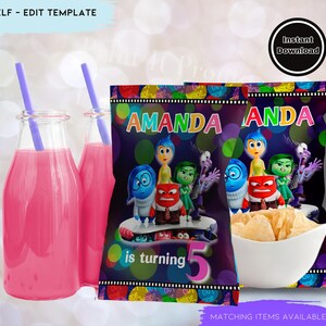 Inside Out Chip Bag, Inside Out Birthday, Inside Out Party, Inside Out ...