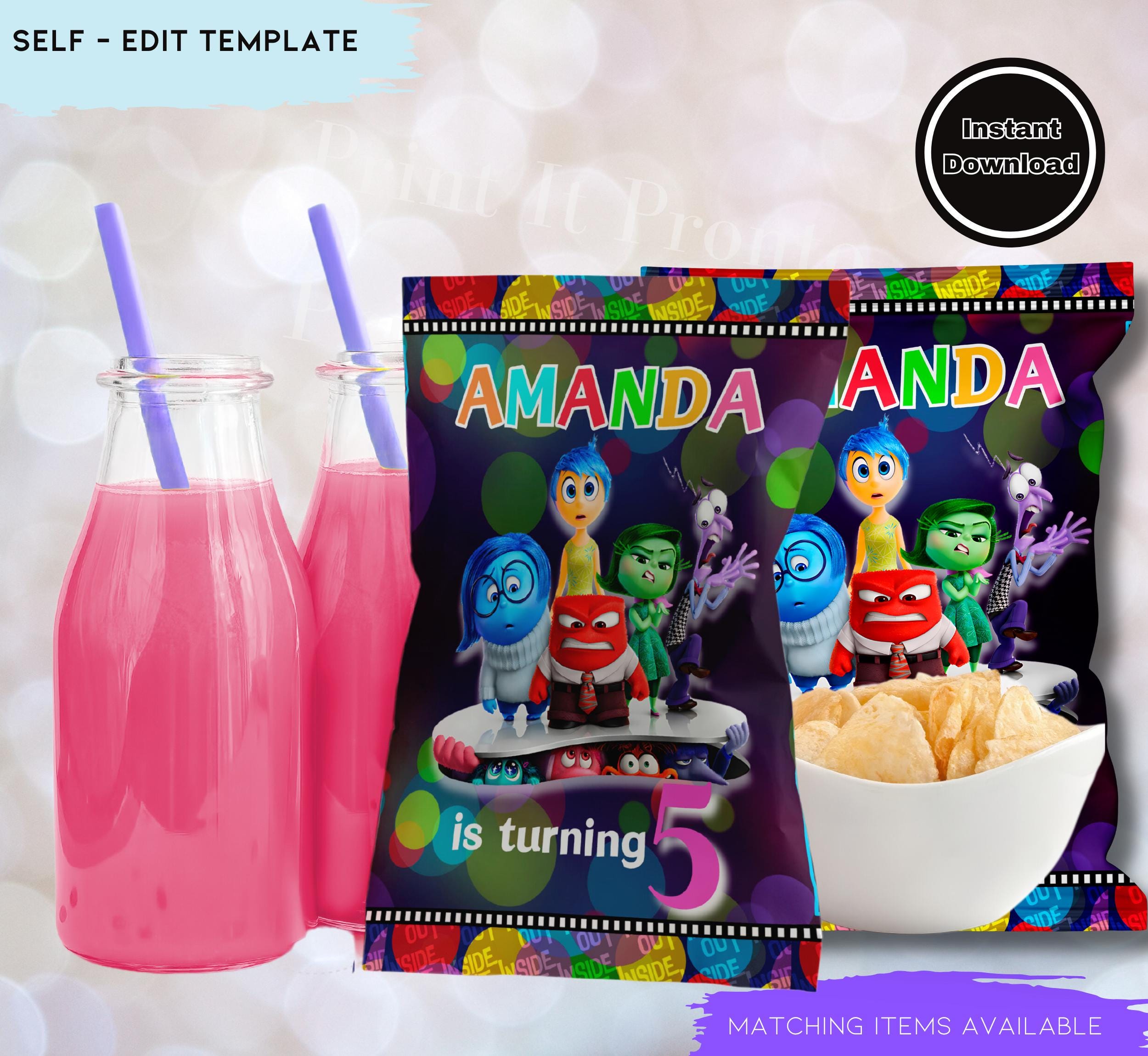 Inside Out Chip Bag, Inside Out Birthday, Inside Out Party, Inside Out ...