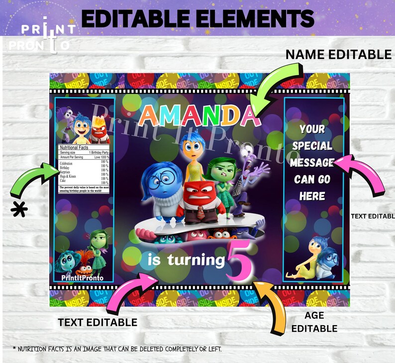 Inside Out Chip Bag, Inside Out Birthday, Inside Out Party, Inside Out ...