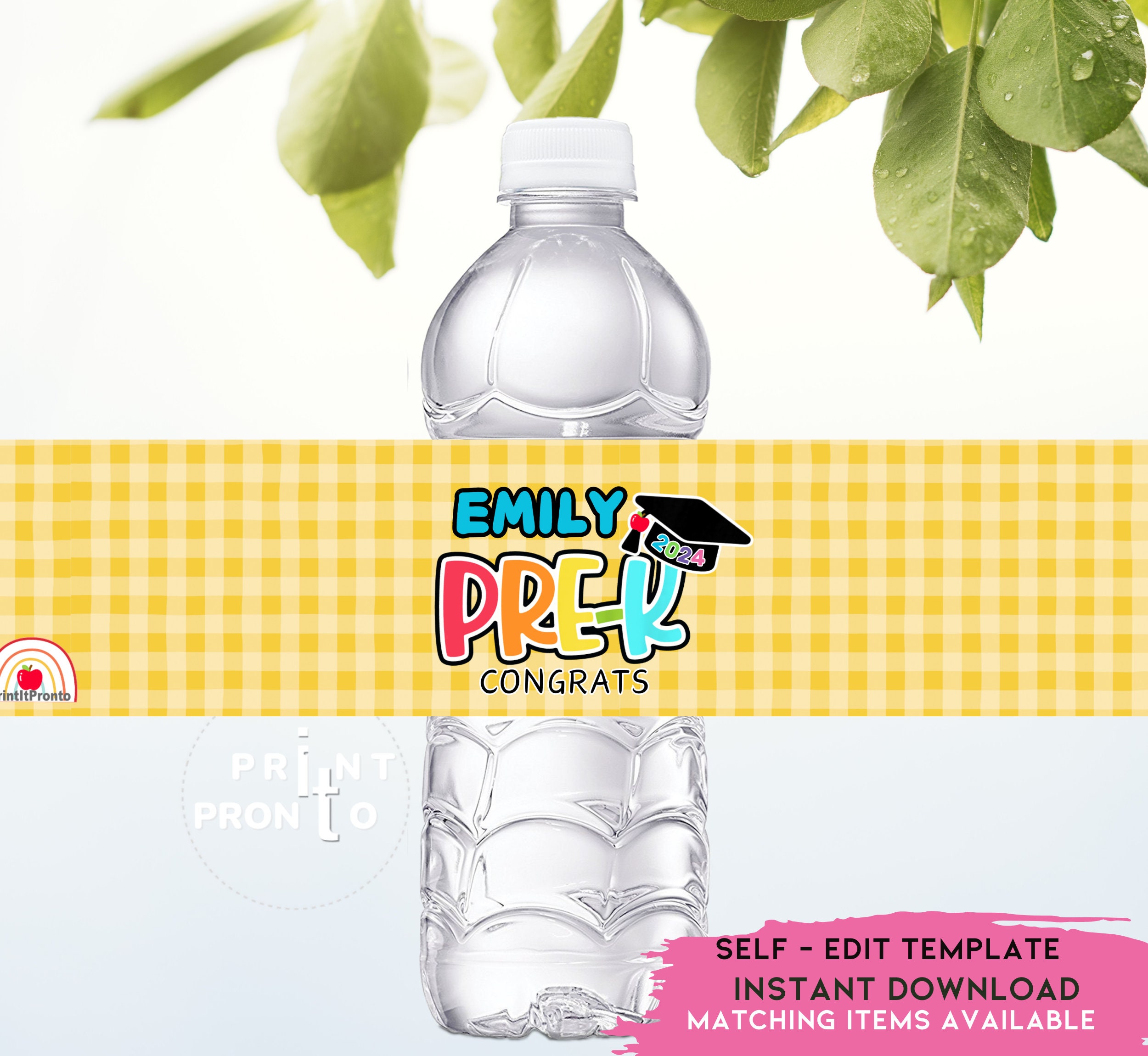 Pre-kindergarten Graduation Water Labels, Graduation Favors ...