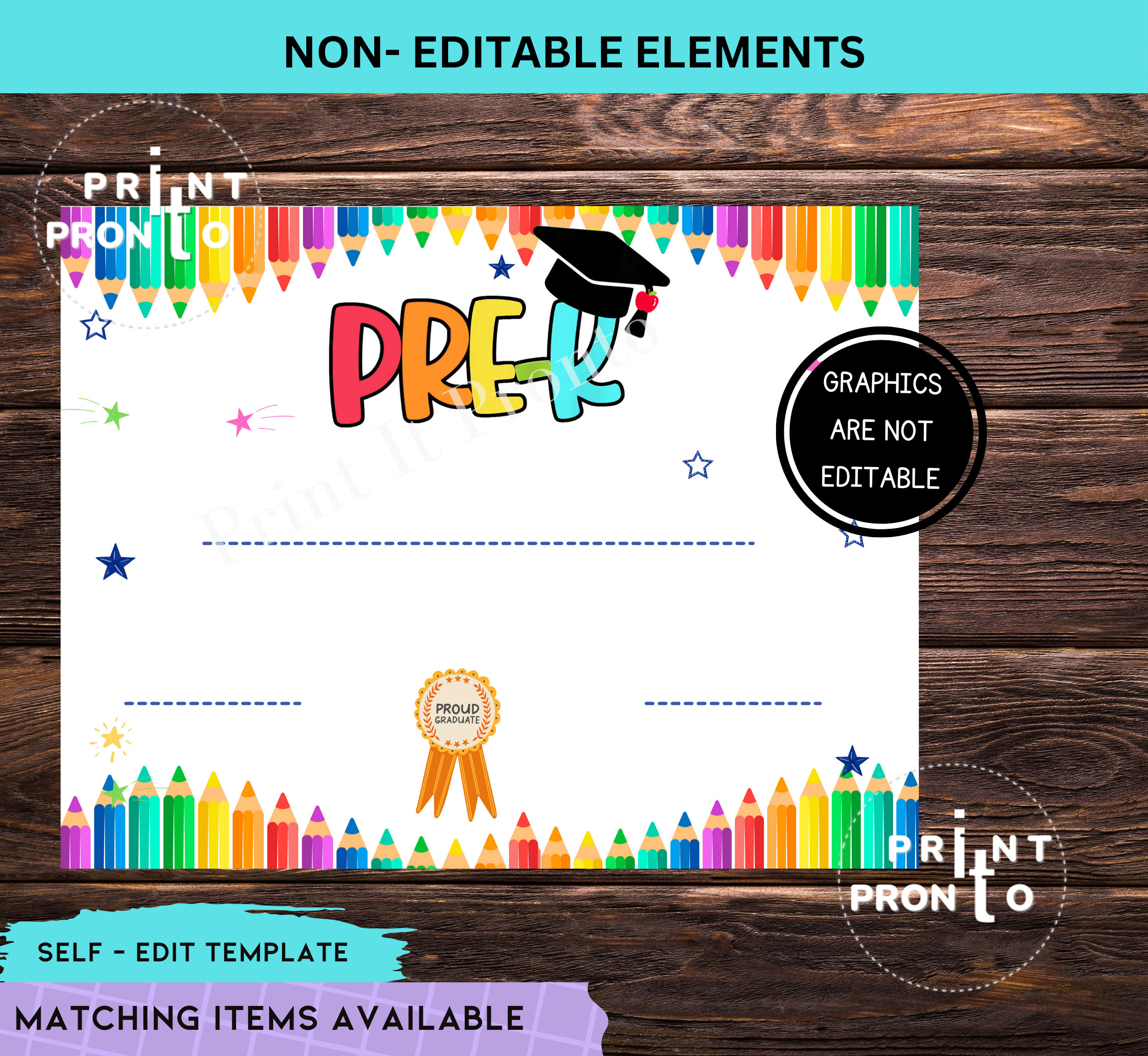 Editable Preschool Certificate, Graduation Diploma, Personalized School ...