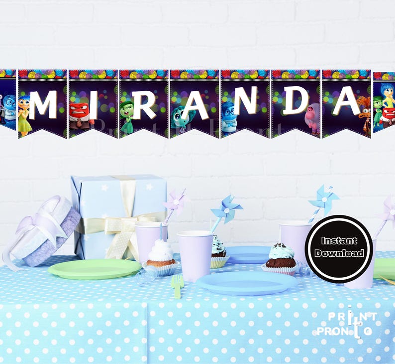 Editable Inside Out Banner, Inside Out Birthday, Inside Out Party ...