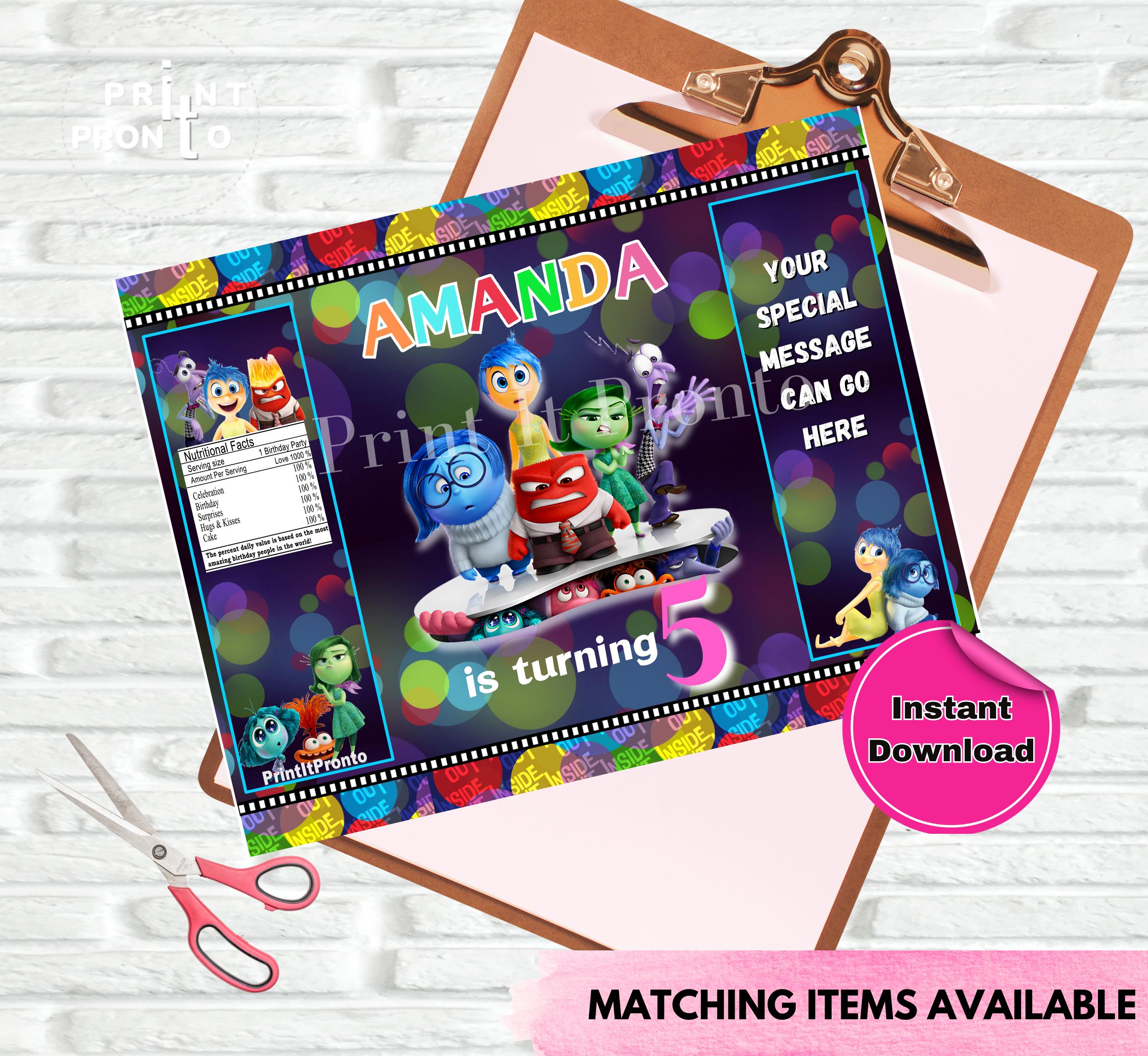 Inside Out Chip Bag, Inside Out Birthday, Inside Out Party, Inside Out ...