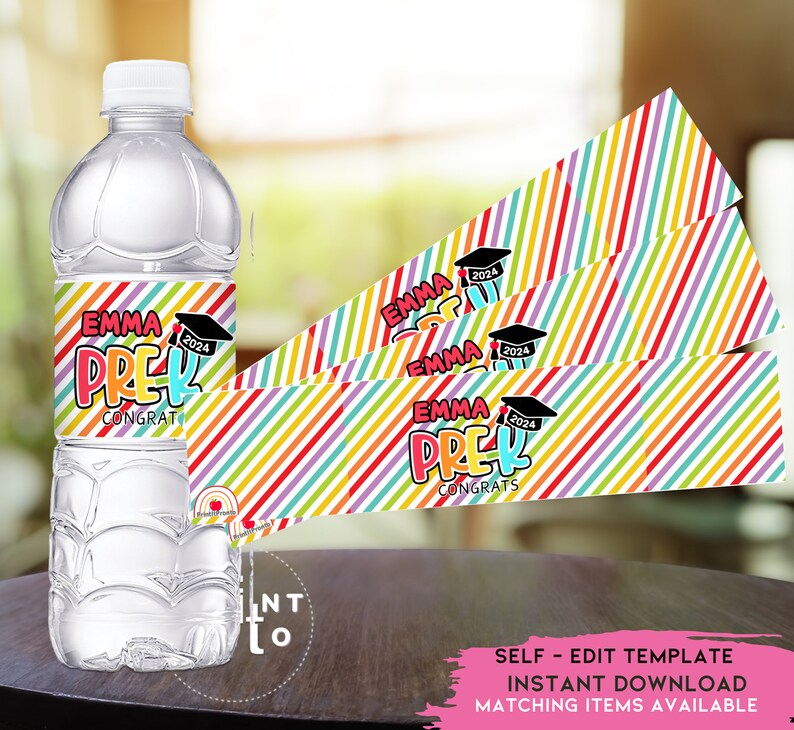 Pre-kindergarten Graduation Water Labels, Graduation Favors ...