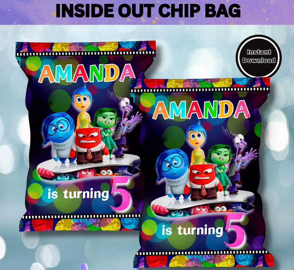 Inside Out Chip Bag, Inside Out Birthday, Inside Out Party, Inside Out ...
