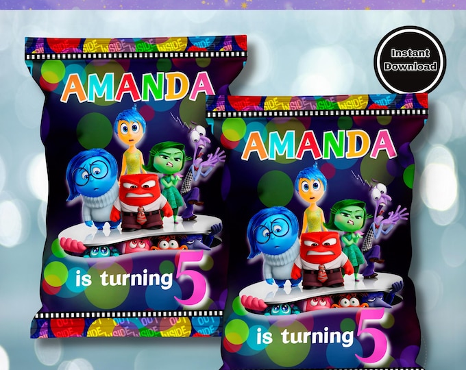 Inside Out Chip Bag, Inside Out Birthday, Inside Out Party, Inside Out ...
