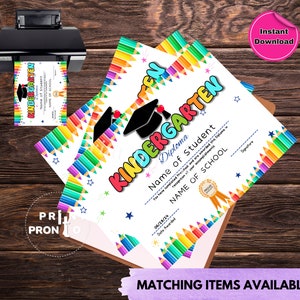 Editable Kindergarten Diploma, Preschool Graduation, Editable School ...