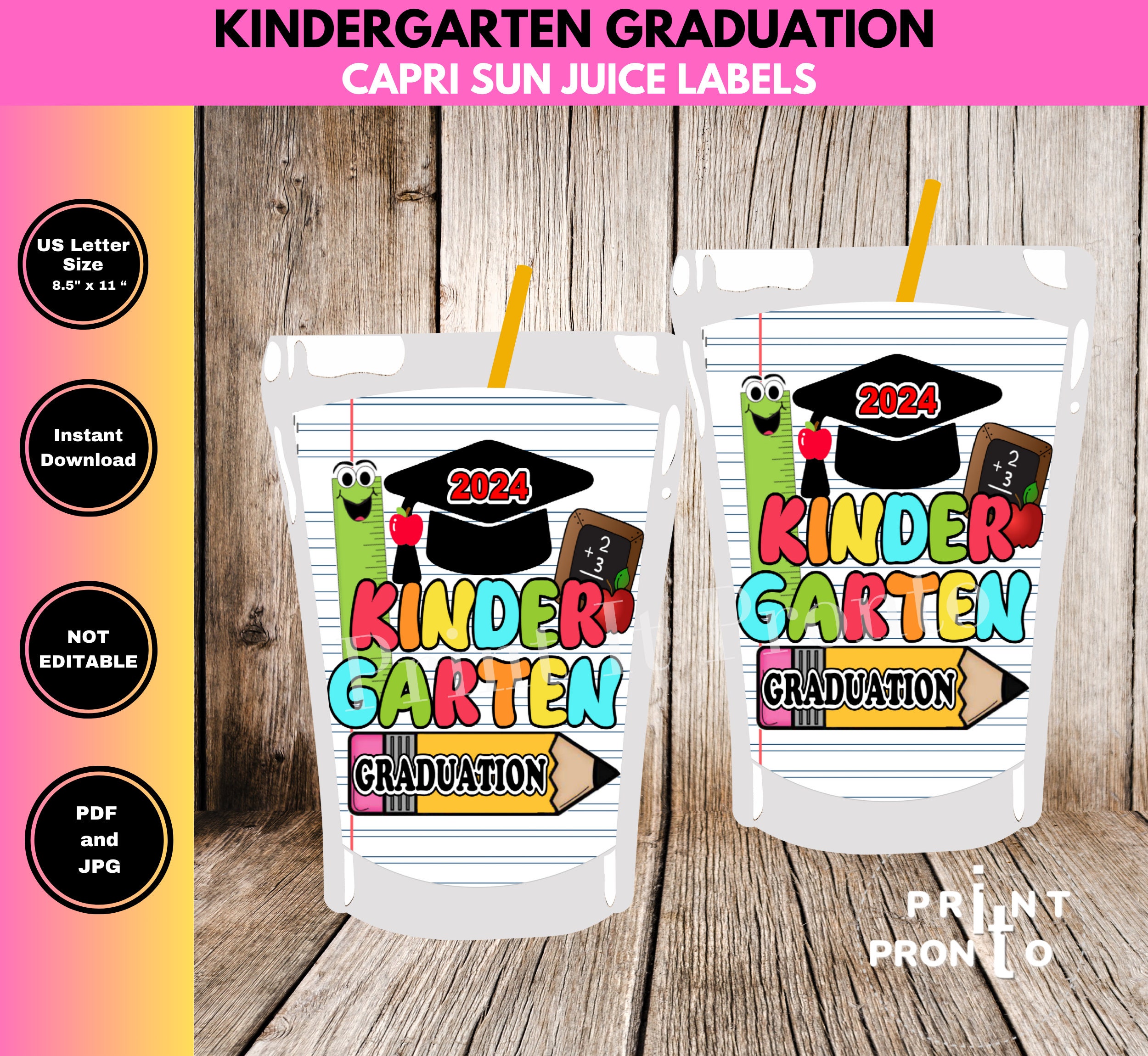 Kindergarten Graduation Capri Sun Labels, Kindergarten Graduation Party ...