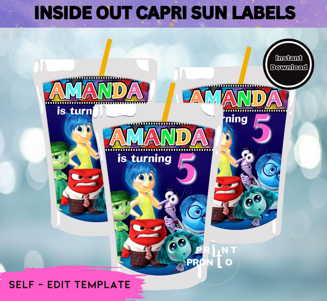 Inside Out Capri Sun Label, Inside Out Birthday, Inside Out Party ...