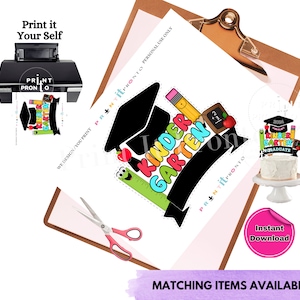 Editable Kindergarten Graduation Cake Topper, Kindergarten Graduation ...