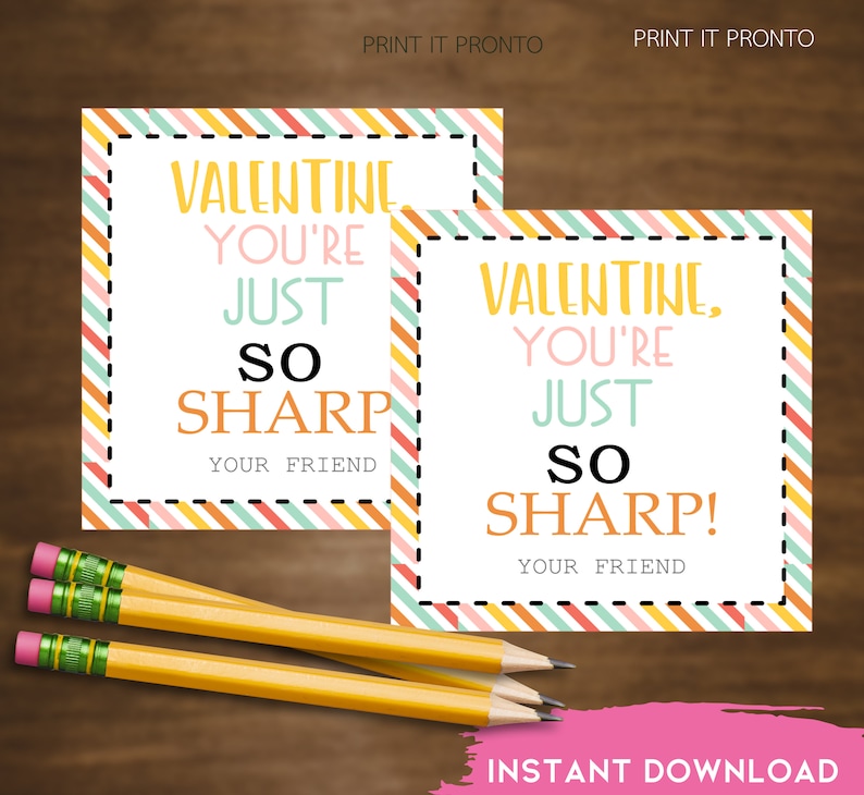 Valentine Pencil Holder Tag, Valentine Pencil Tags, Write Valentines ...