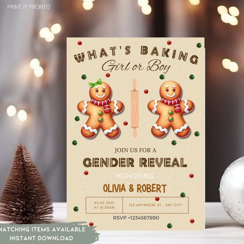 Gingerbread Gender Reveal - Etsy