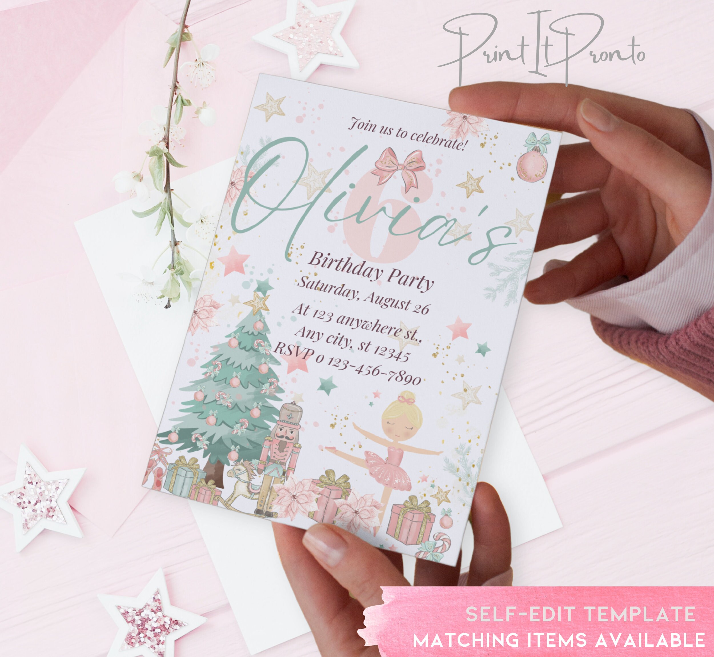 EDITABLE Nutcracker Invitation Birthday Party Decorations - Etsy