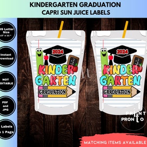 Kindergarten Graduation Capri Sun Labels, Kindergarten Graduation Party ...
