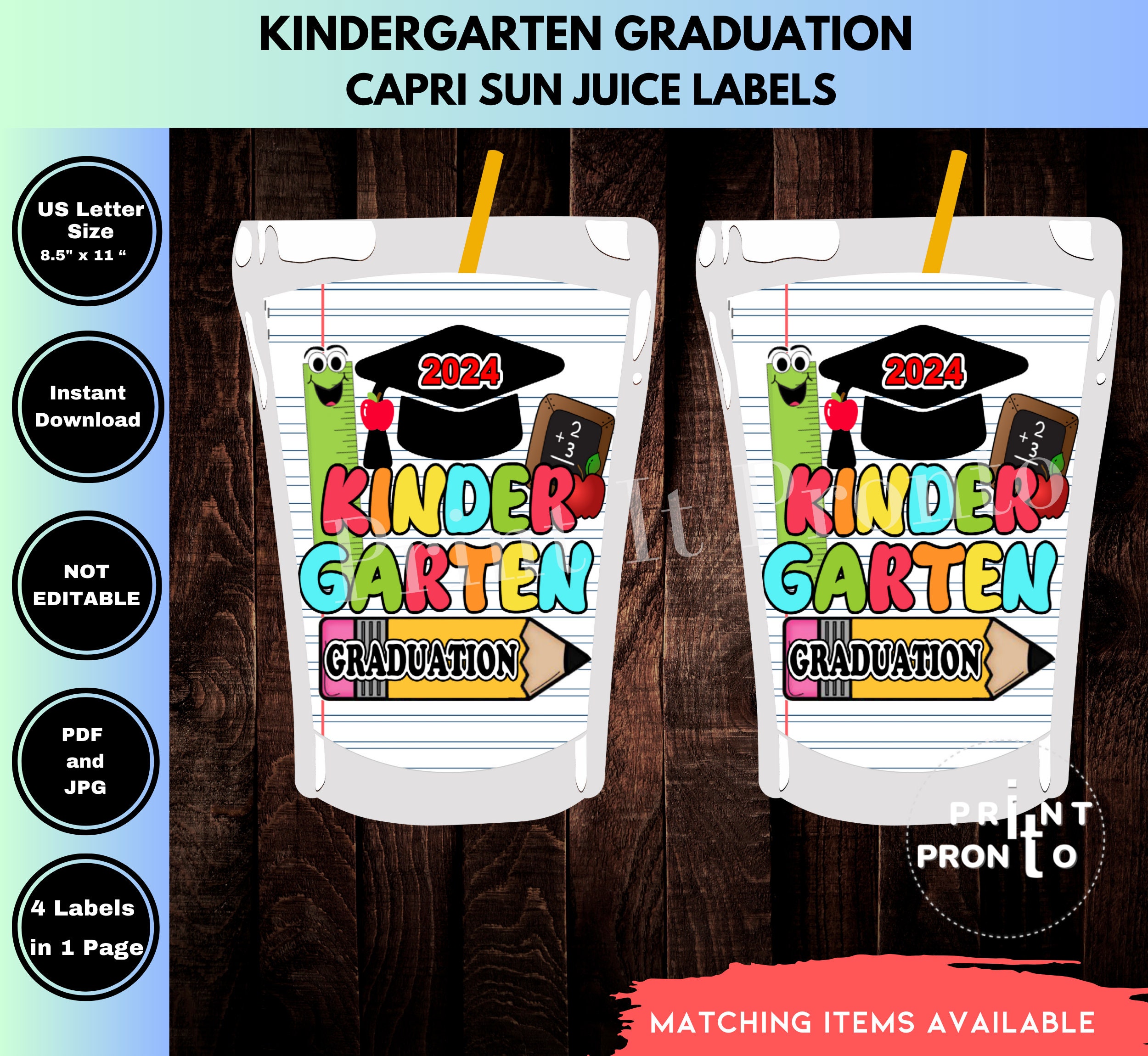 Kindergarten Graduation Capri Sun Labels, Kindergarten Graduation Party ...
