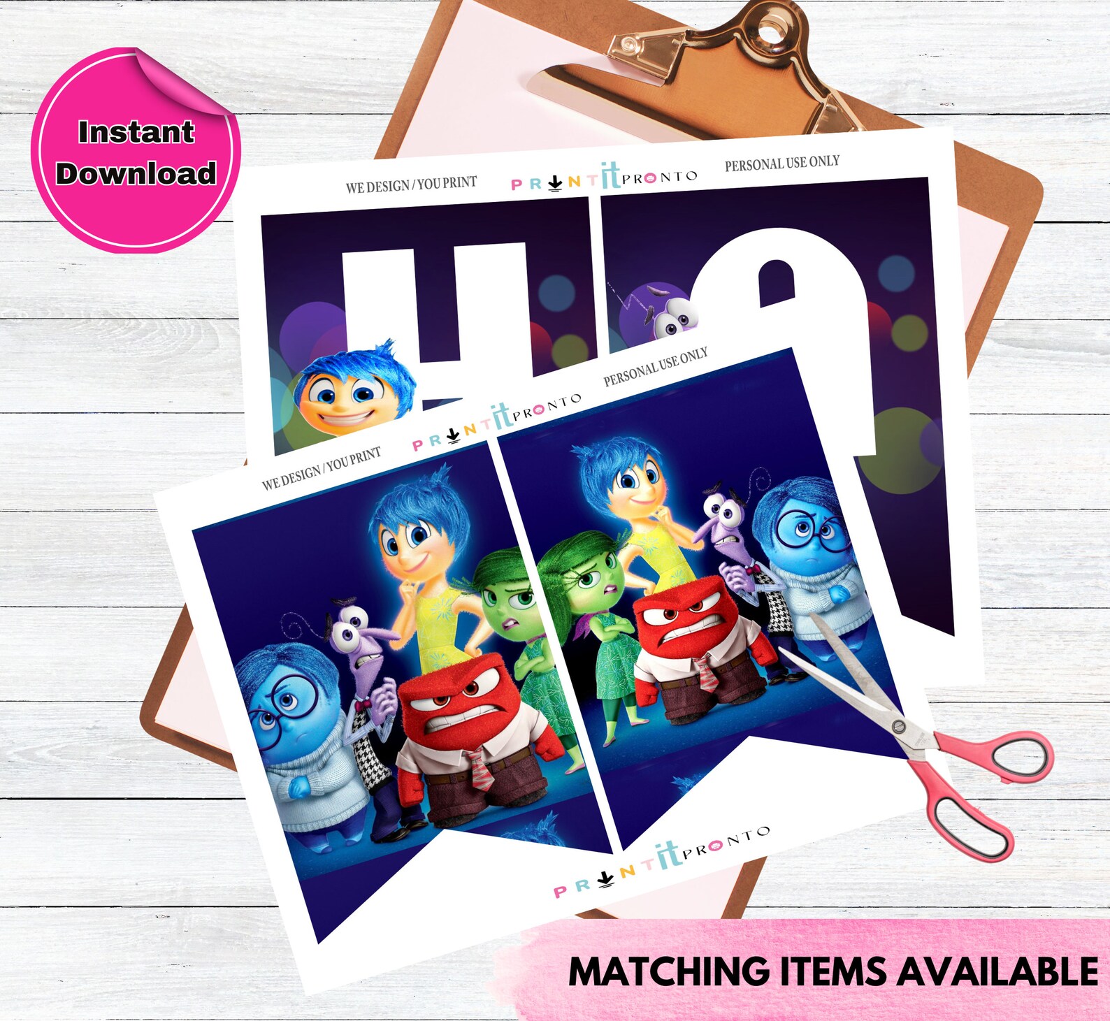 Inside Out Happy Birthday Banner, Inside Out Birthday, Inside Out Party ...