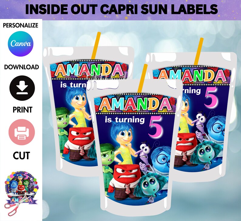 Inside Out Capri Sun Label, Inside Out Birthday, Inside Out Party ...