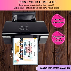 Editable Graduation Certificate, Preschool Diploma, Personalized School ...