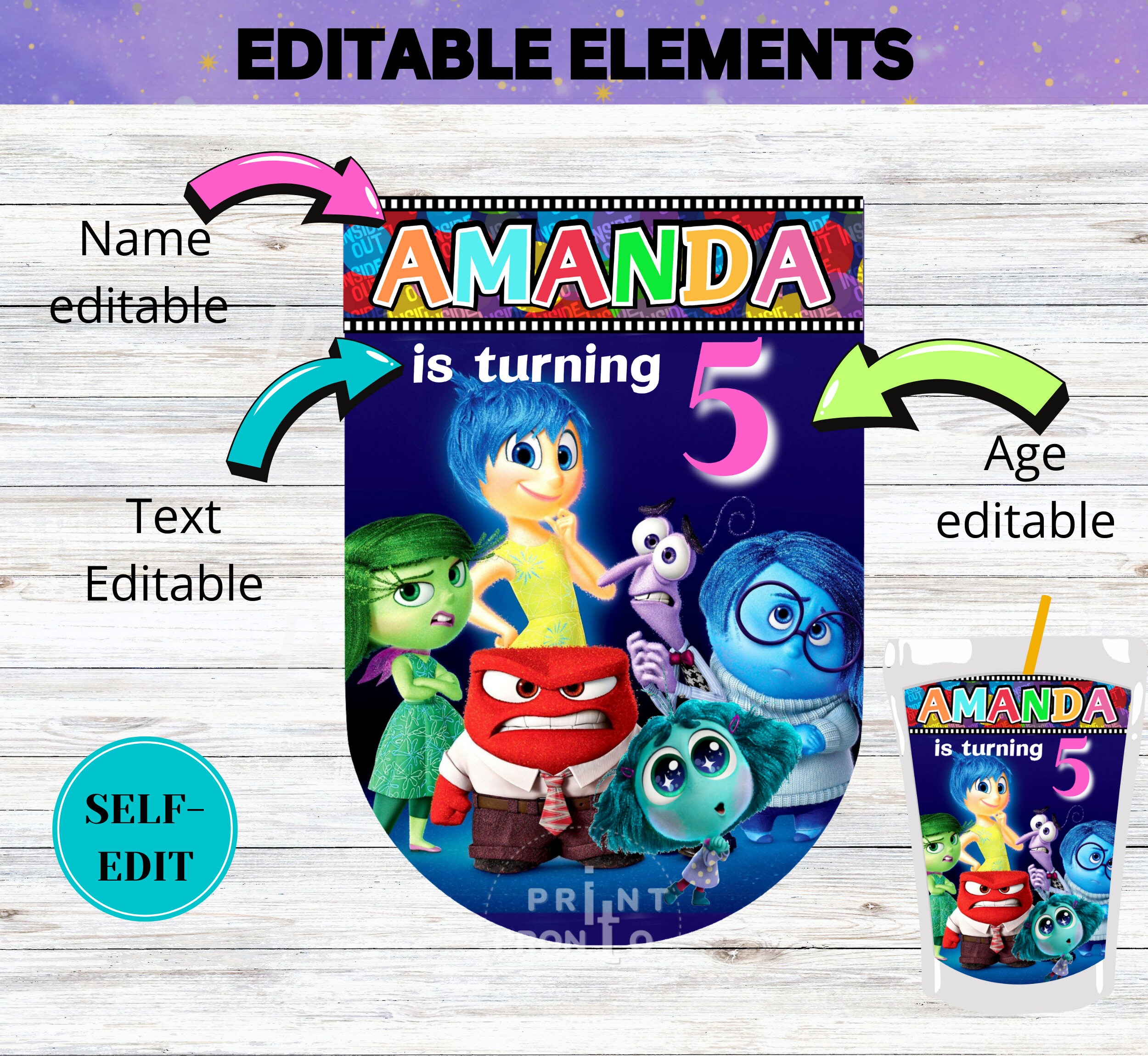 Inside Out Capri Sun Label, Inside Out Birthday, Inside Out Party ...