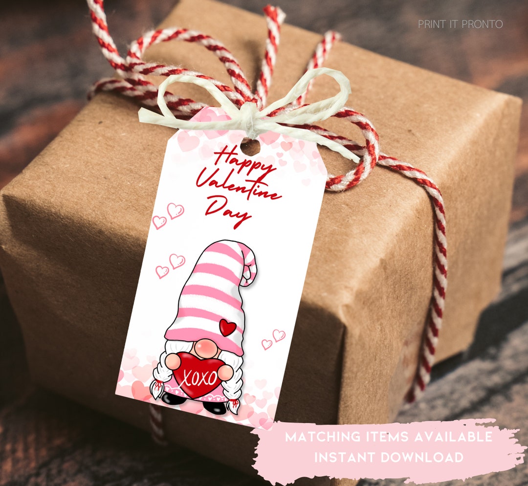 Editable Happy Valentine's Day Gift Tag Favor, Personalized Valentine ...