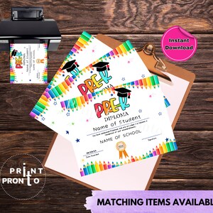 Editable Preschool Certificate, Graduation Diploma, Personalized School ...