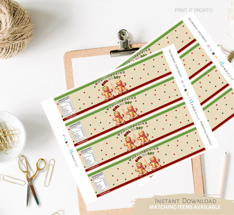 Printable What's Baking Gingerbread Water Bottle Labels - Etsy