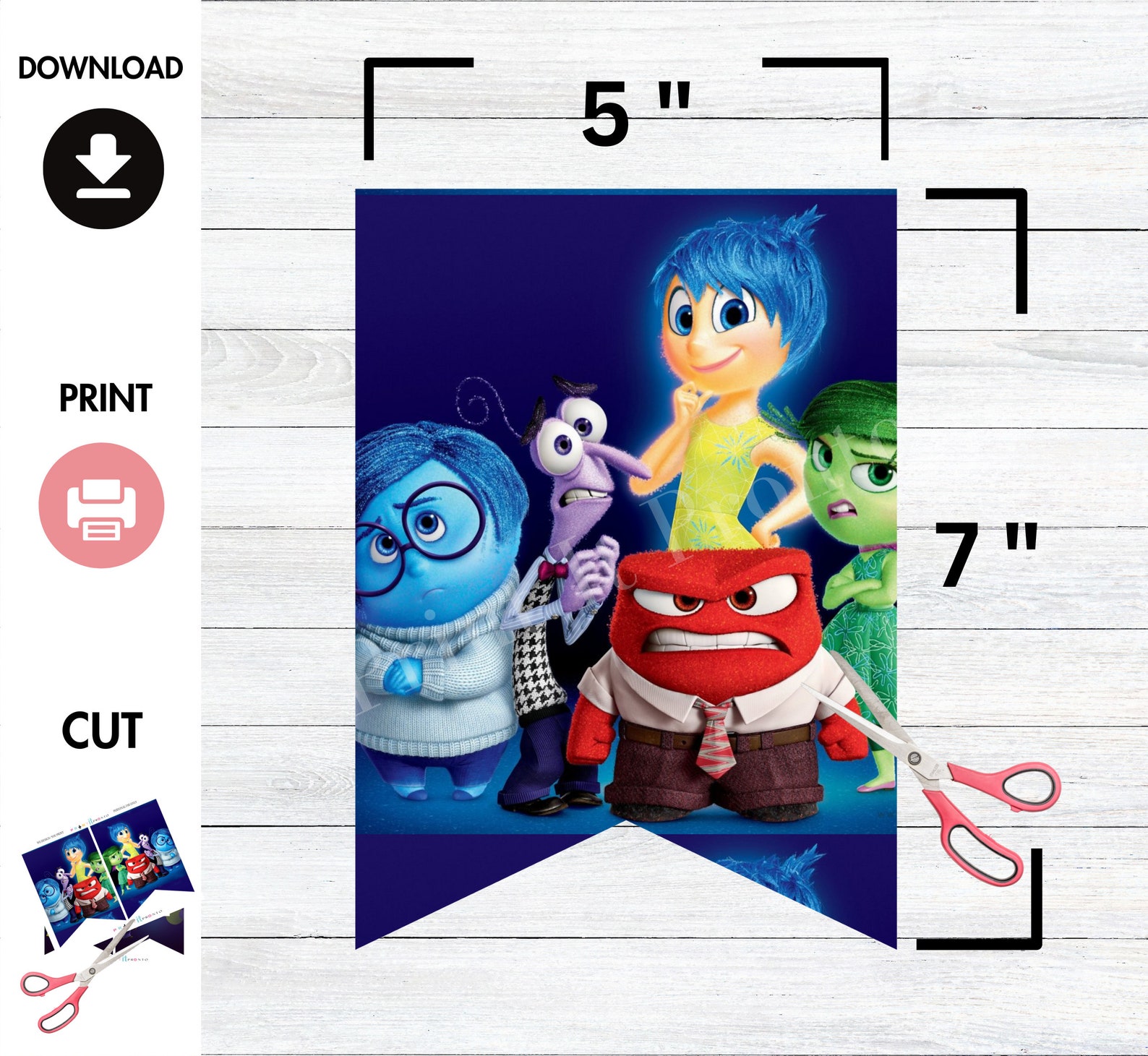 Inside Out Happy Birthday Banner, Inside Out Birthday, Inside Out Party ...