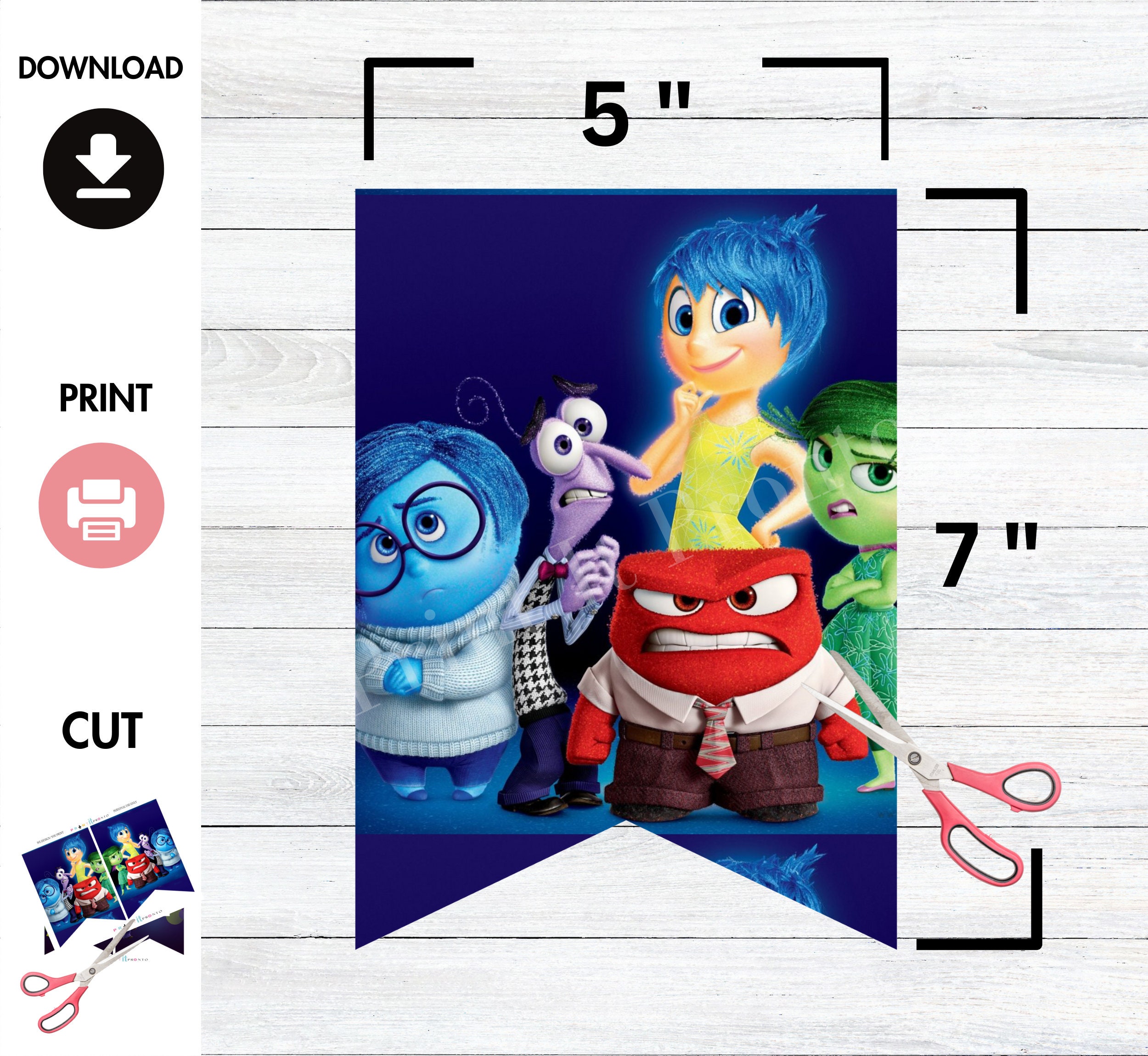 Inside Out Happy Birthday Banner, Inside Out Birthday, Inside Out Party ...