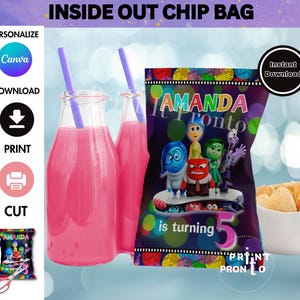 Inside Out Chip Bag, Inside Out Birthday, Inside Out Party, Inside Out ...
