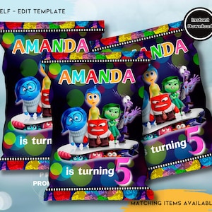 Inside Out Chip Bag, Inside Out Birthday, Inside Out Party, Inside Out ...