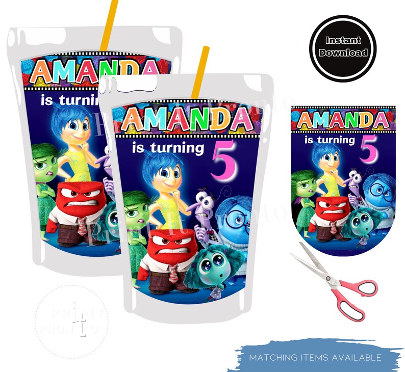 Inside Out Capri Sun Label, Inside Out Birthday, Inside Out Party ...