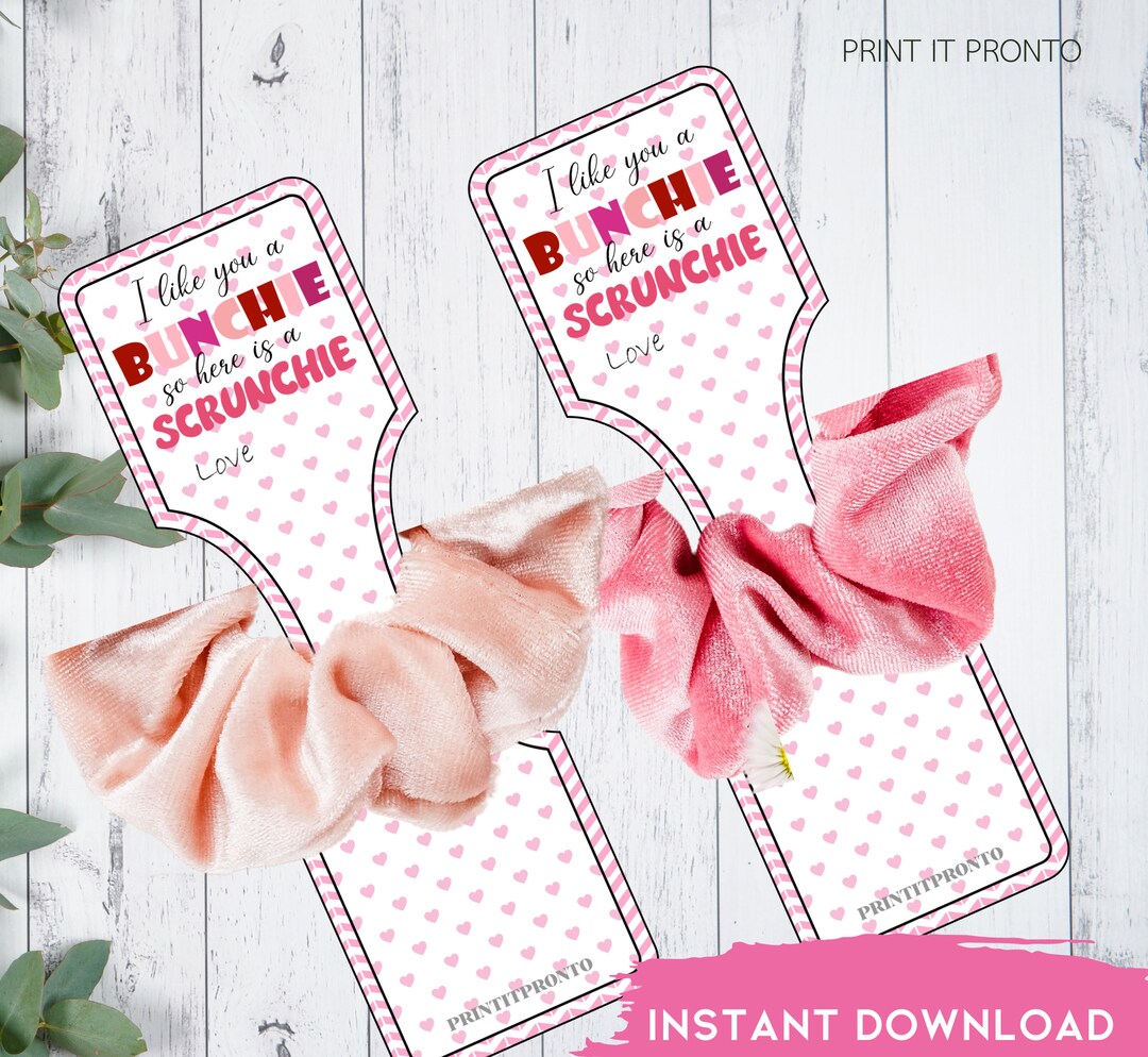 Scrunchie Tags for Valentine's Day , Valentine Tag, Class Valentine ...