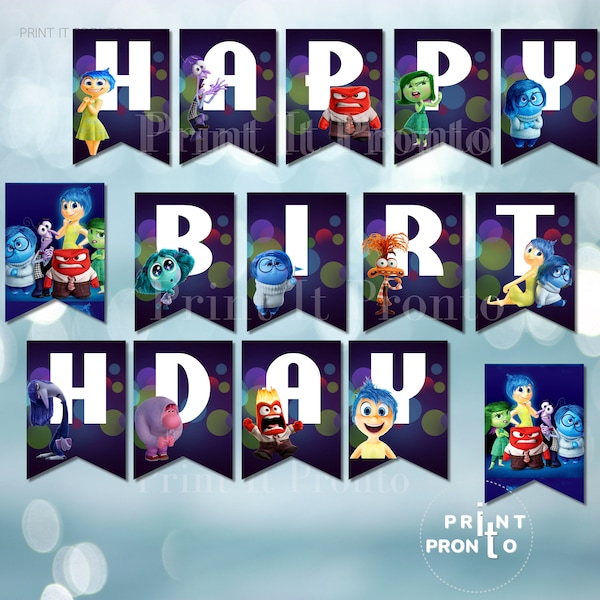 Happy Birthday Inside Out Banner - Etsy