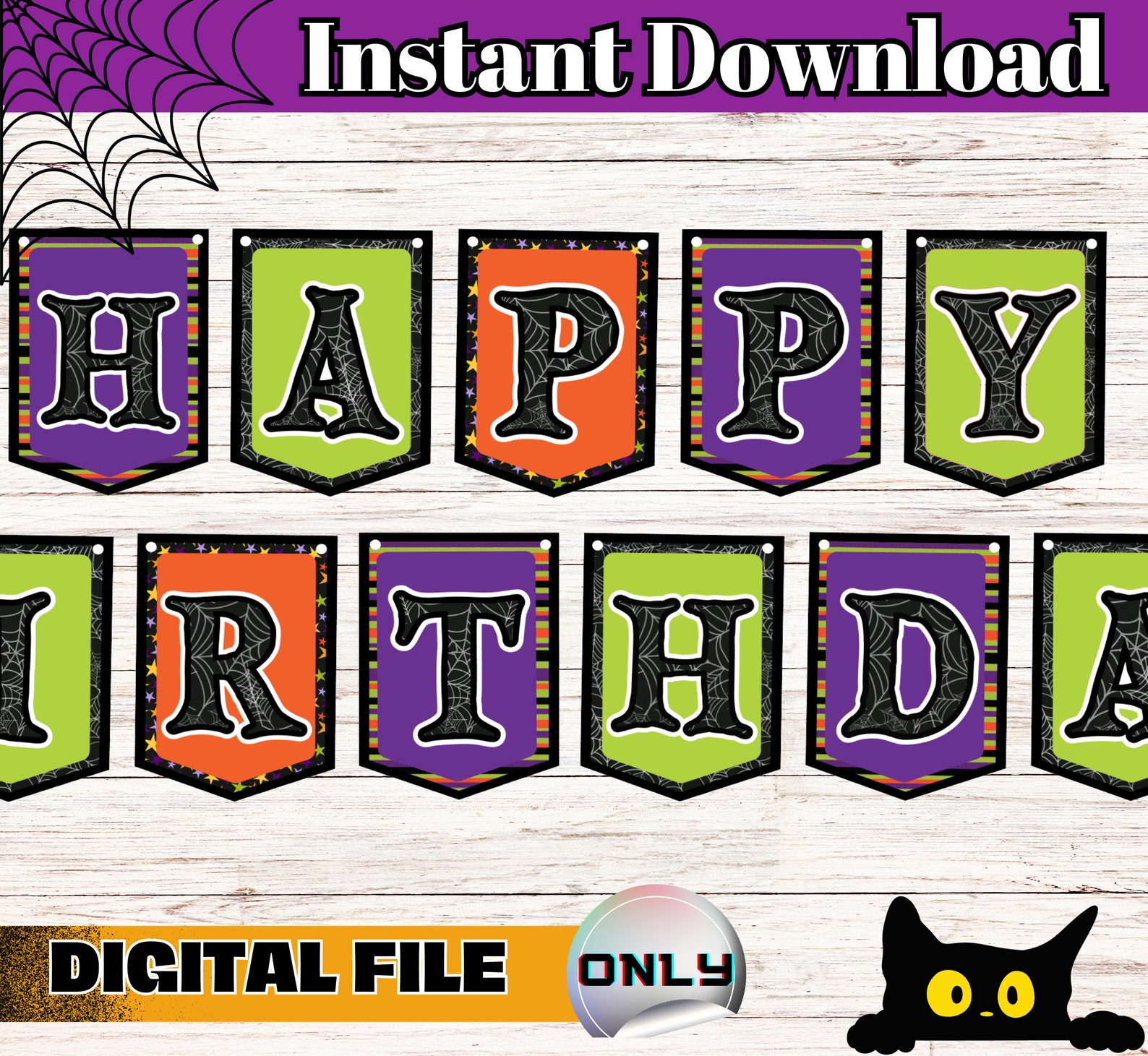 Halloween Birthday Banner, Halloween Banner, Halloween Bunting Banner ...