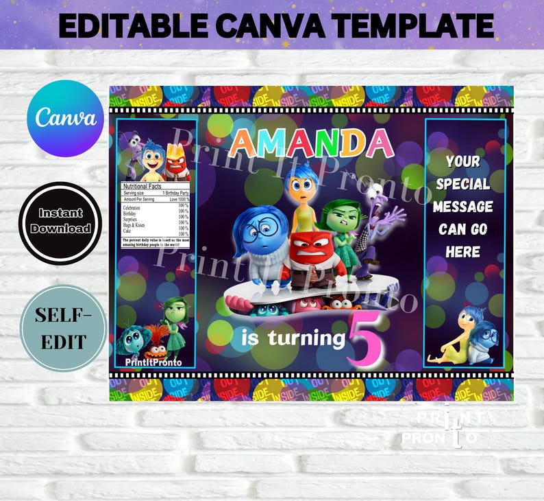 Inside Out Chip Bag, Inside Out Birthday, Inside Out Party, Inside Out ...