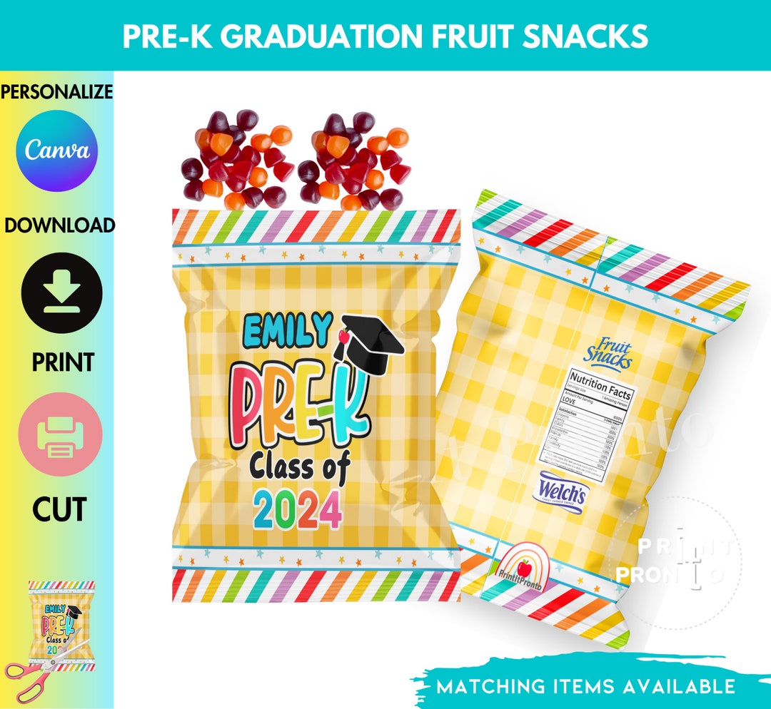 Pre-kindergarten Graduation Fruit Snacks, Graduation Favors ...