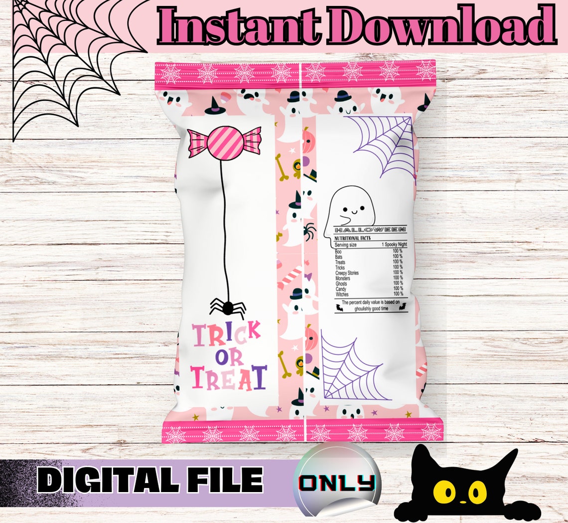 Halloween Chip Bags, Halloween Chip Bag Printable, Halloween Favors ...