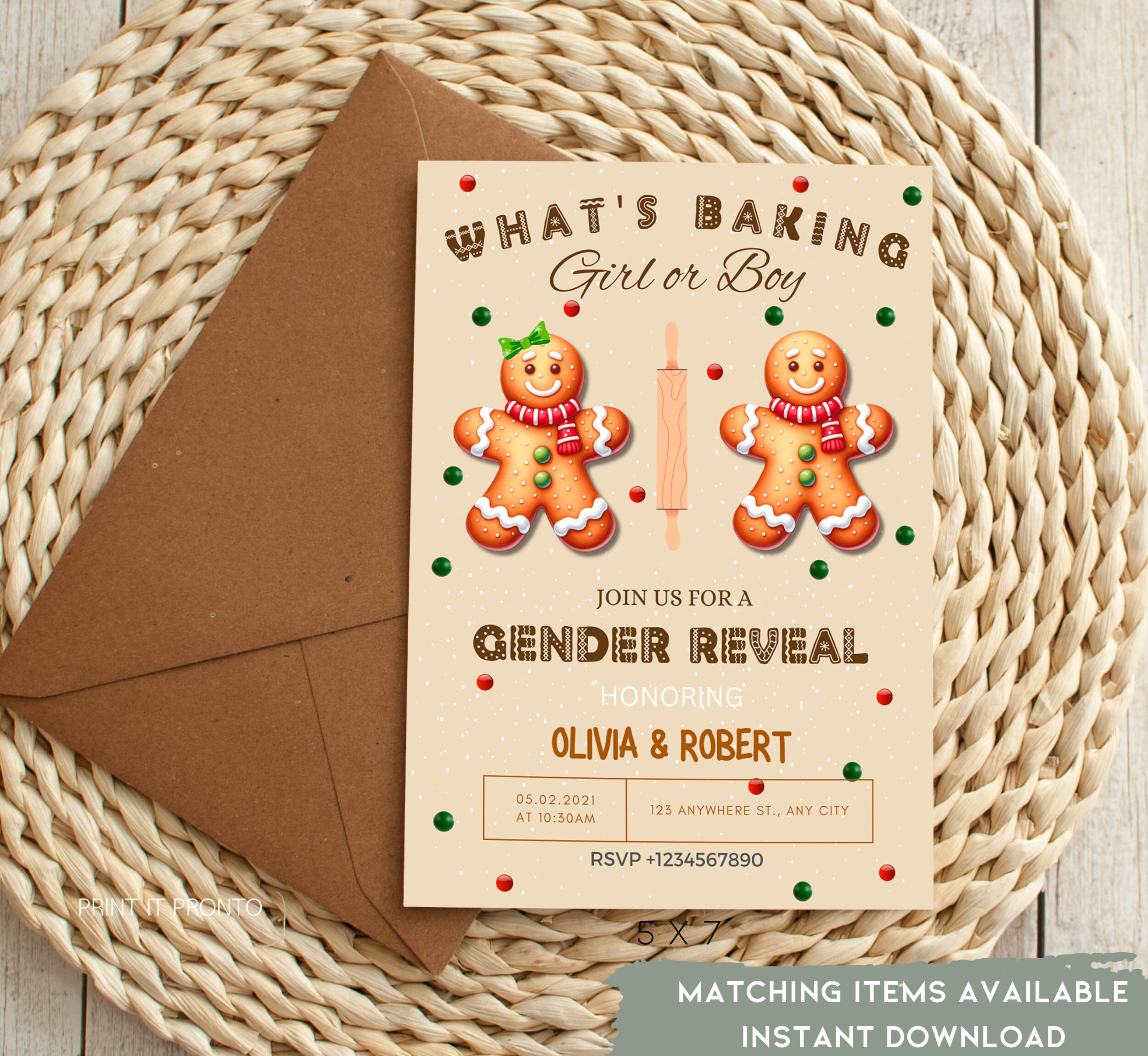 What is Baking Gingerbread Gender Reveal Invitation, Gingerbread Party ...