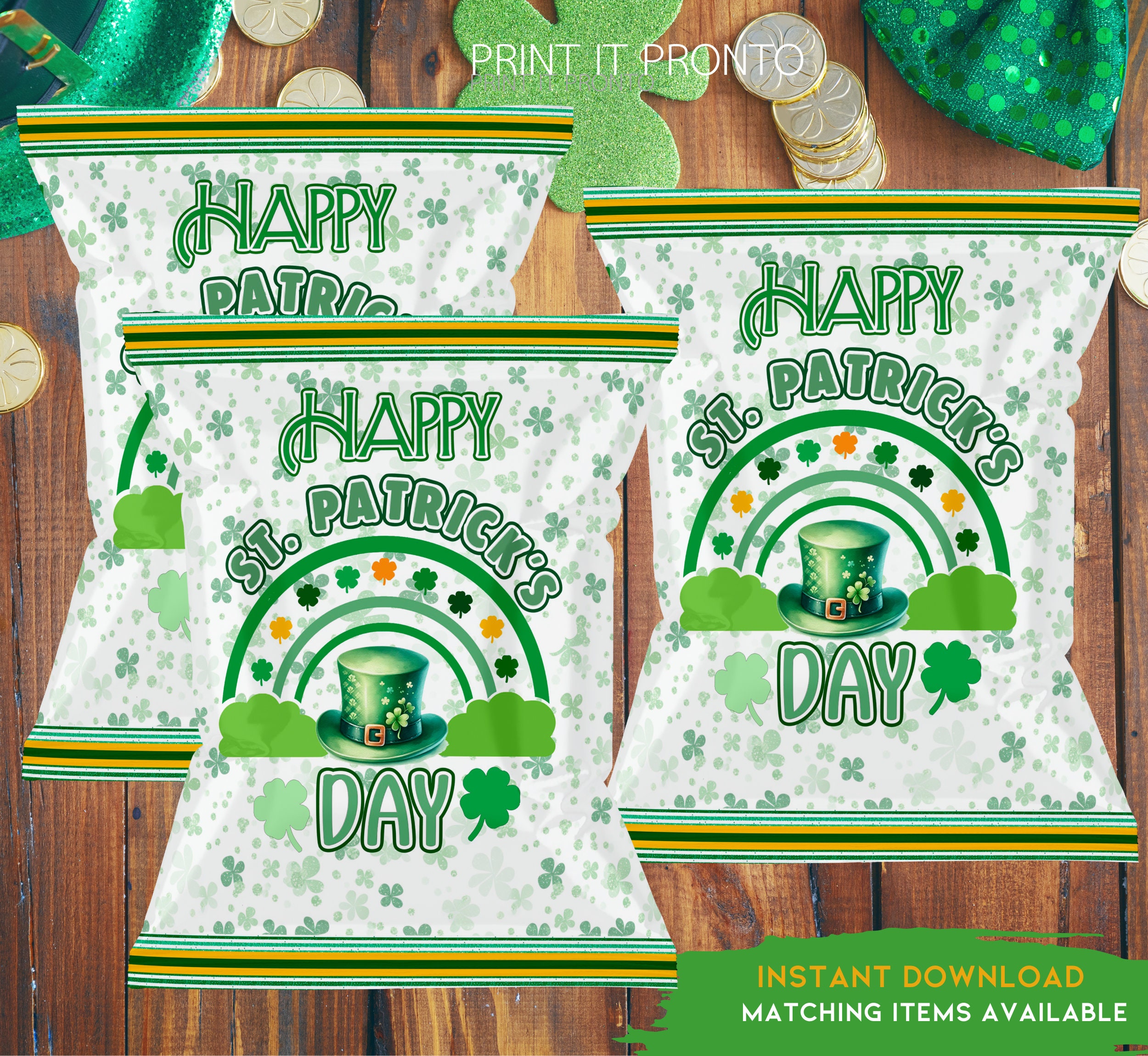 St Patricks Day Chip Bags, St Patricks Day Class Favors, Patricks Day ...