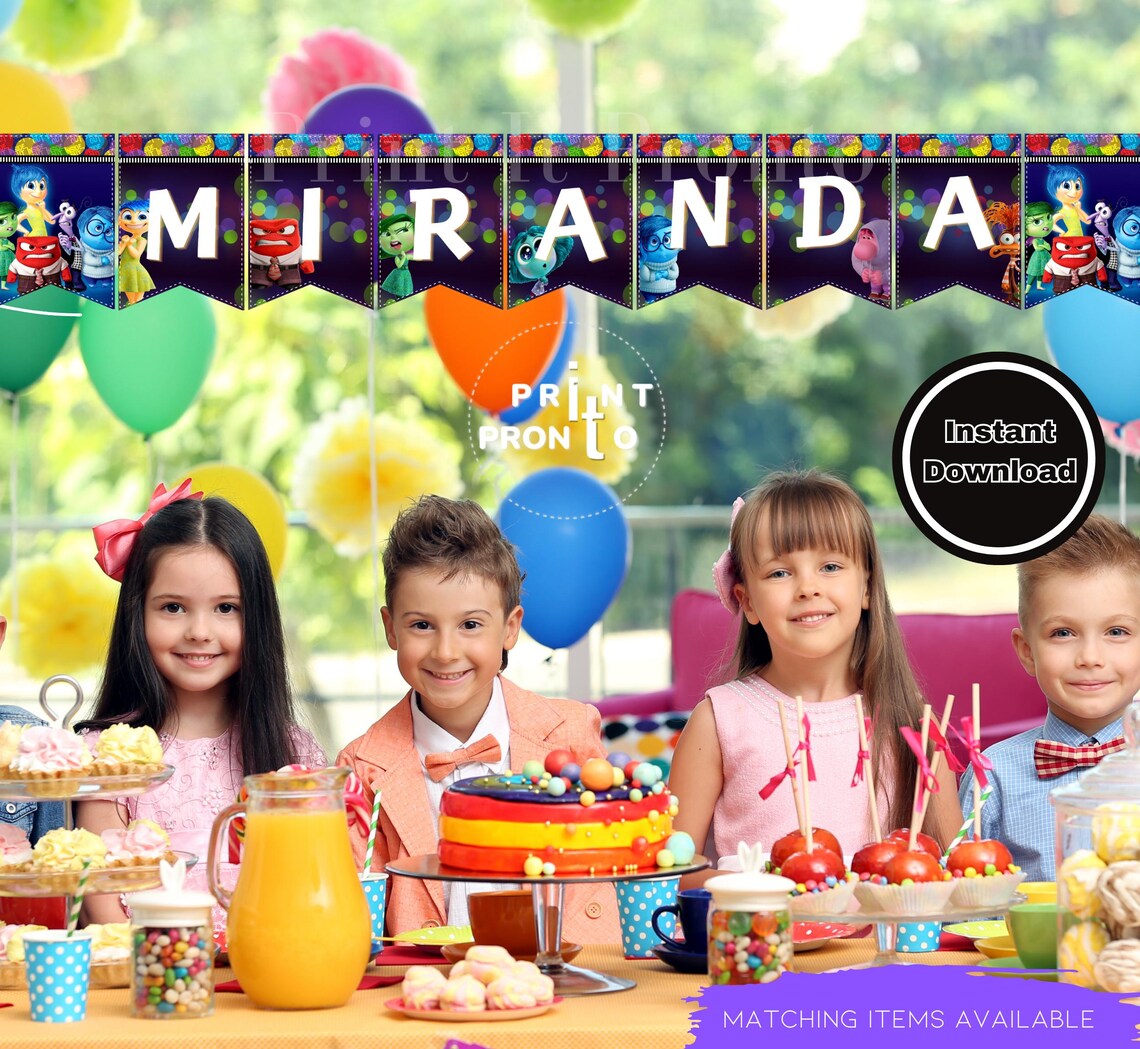 Editable Inside Out Banner, Inside Out Birthday, Inside Out Party ...