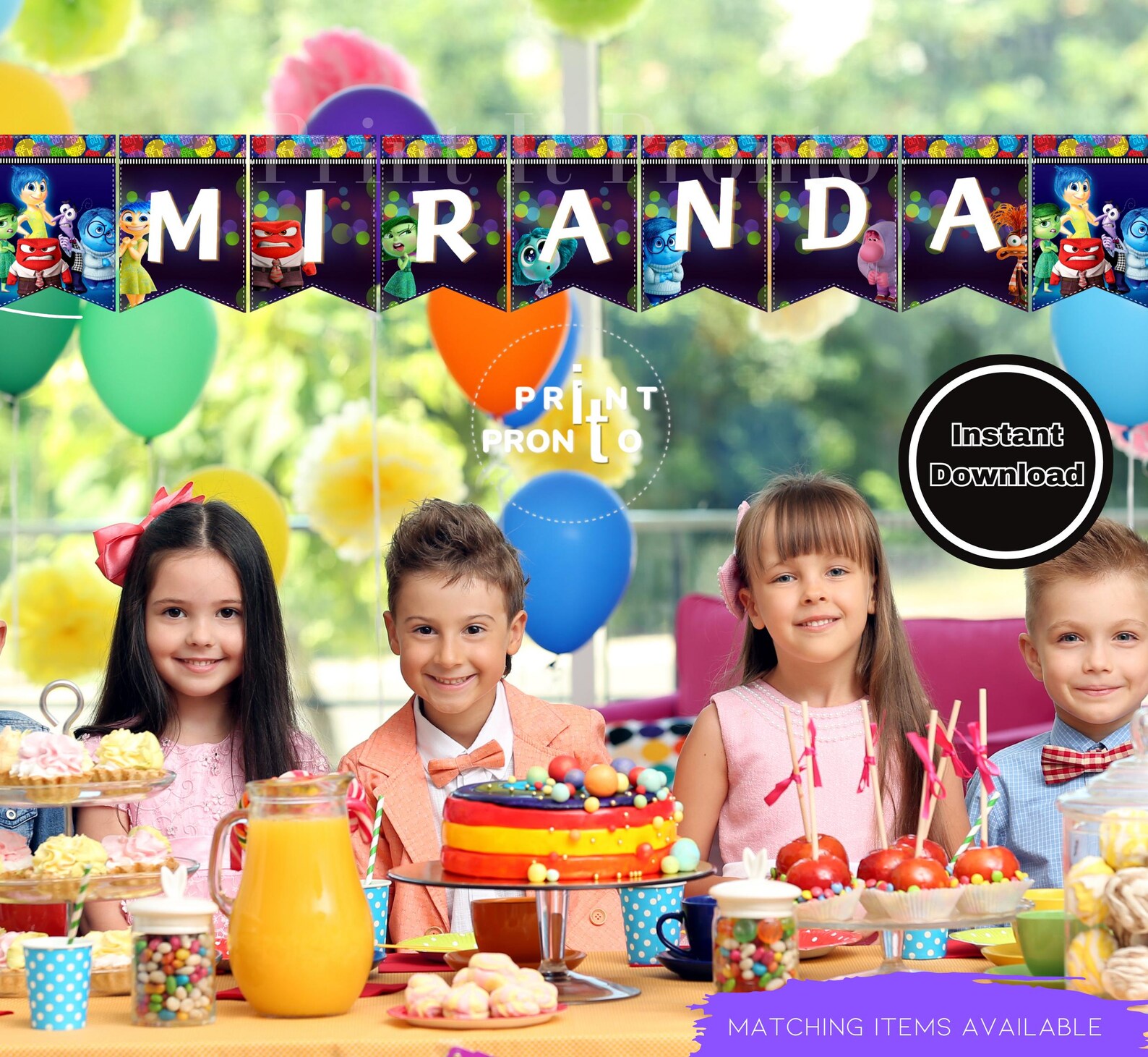 Editable Inside Out Banner, Inside Out Birthday, Inside Out Party ...