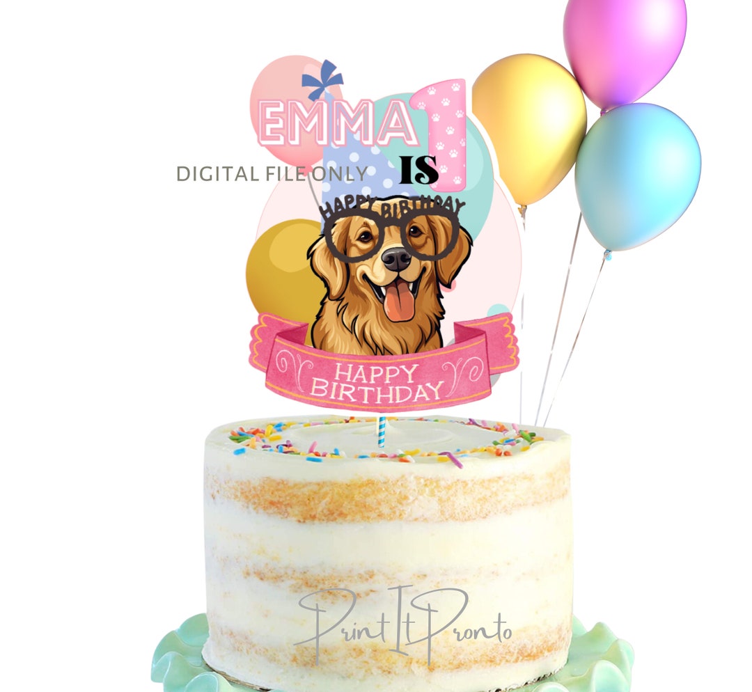 Printable Dogs Centerpieces Birthday Party Dog Cake Topper Table Decor ...